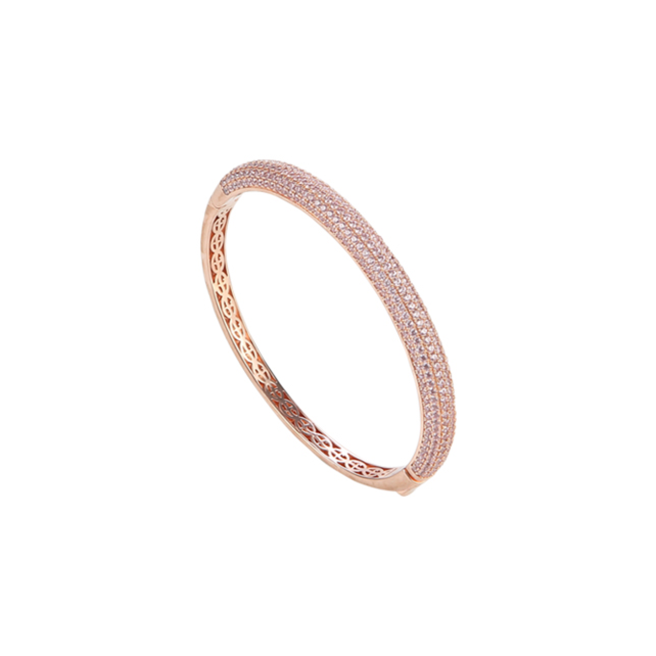 Fancy Rose Gold Pave CZ Bangle Bracelet | Taiwantrade