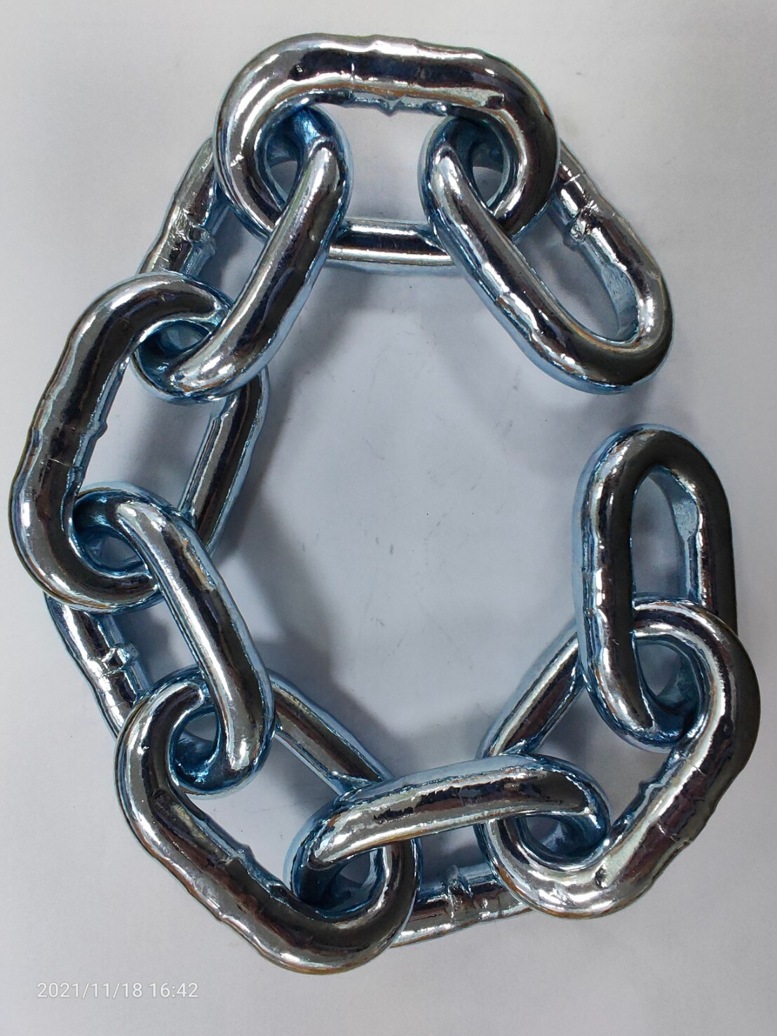 Low carbon steel short link chain , welded , with blue zinc plated ...