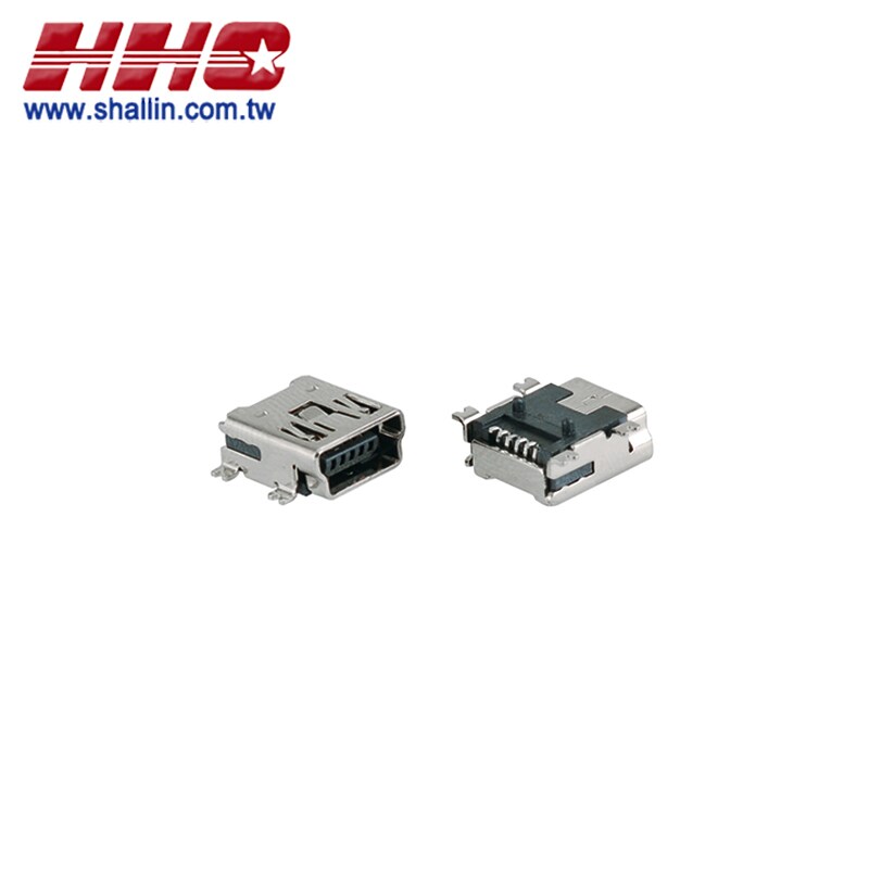 5P mini USB B-type socket, SMD type, RoHS Directive-compliant | Taiwantrade