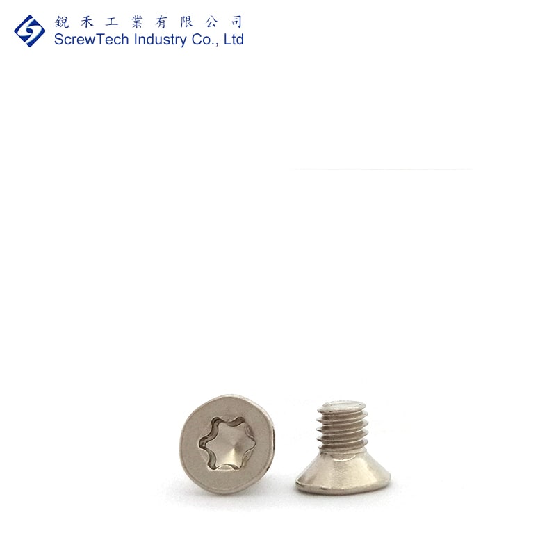【ScrewTech】Flat Head, M4x6, Machine Thread, Hexalobular, Nickel Plated ...