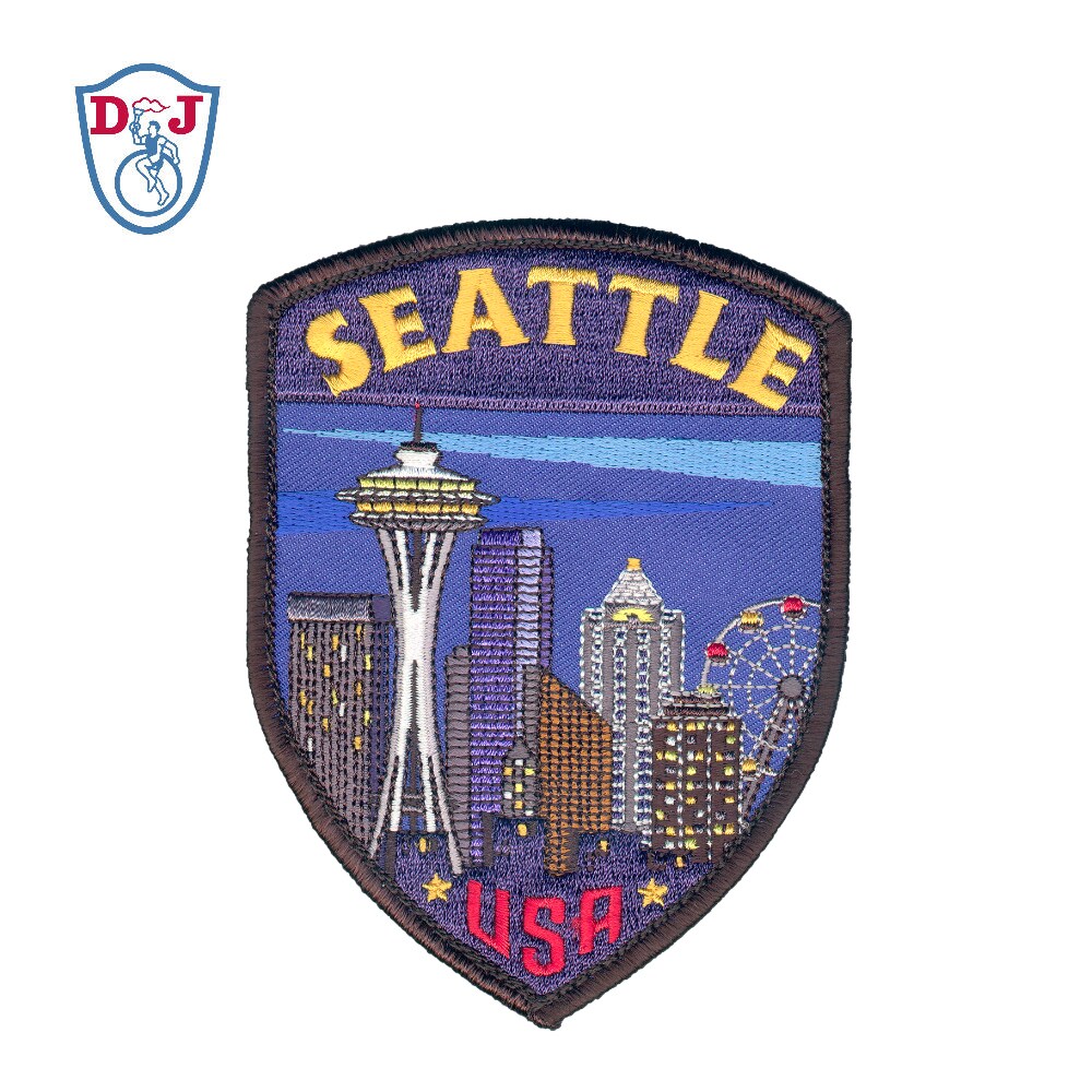 Shield Patch Embroidery Seattle Iron On Badge | Taiwantrade.com