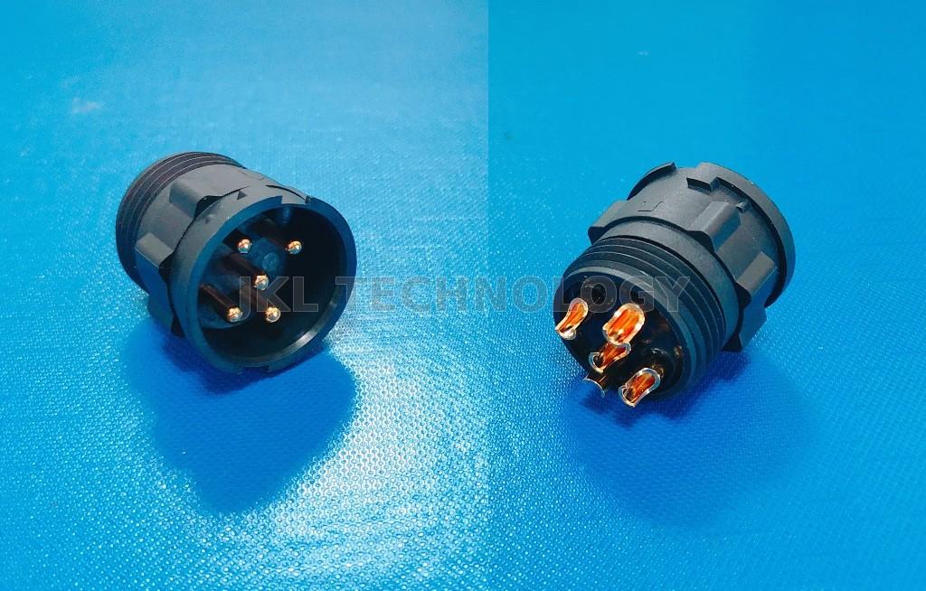 D size 5Pin Female Lock Type Connector for soldering, IP67 ...