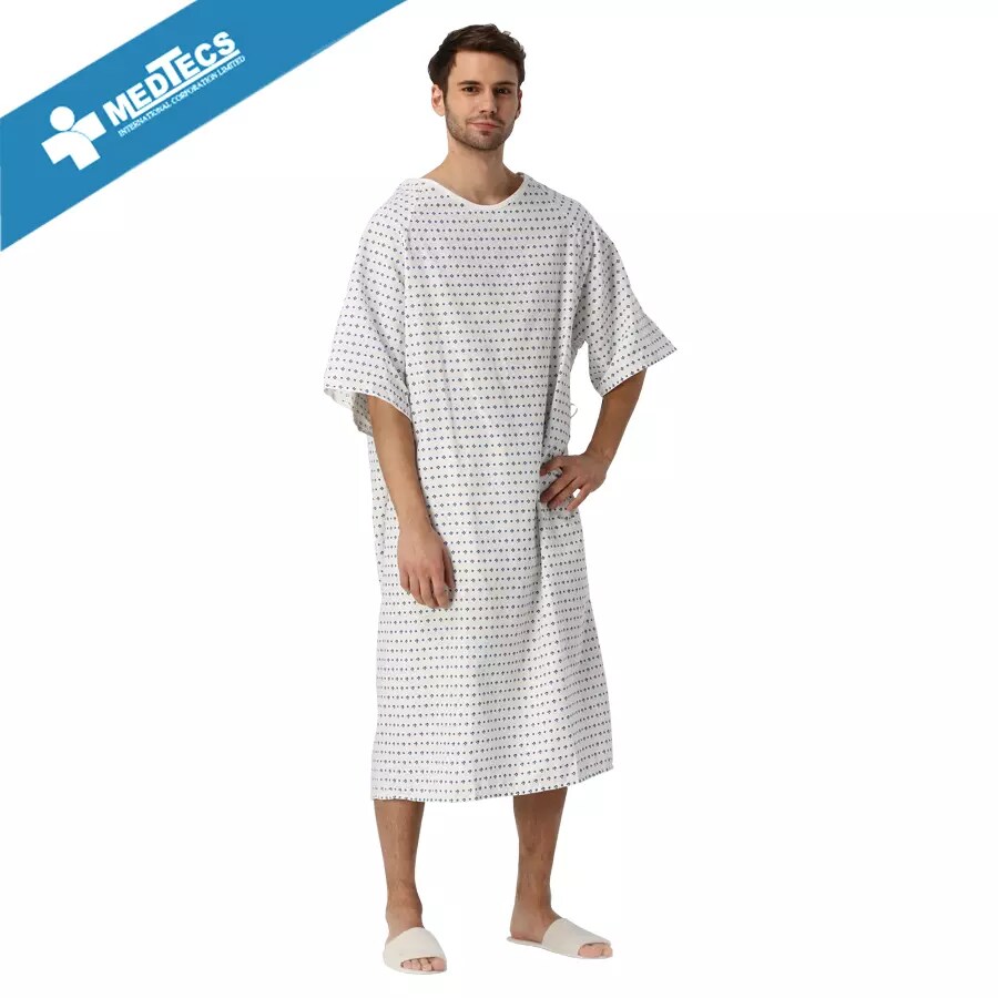 Fashion Soft Wrap-around Durable Short sleeve Hospital Patient Gown ...