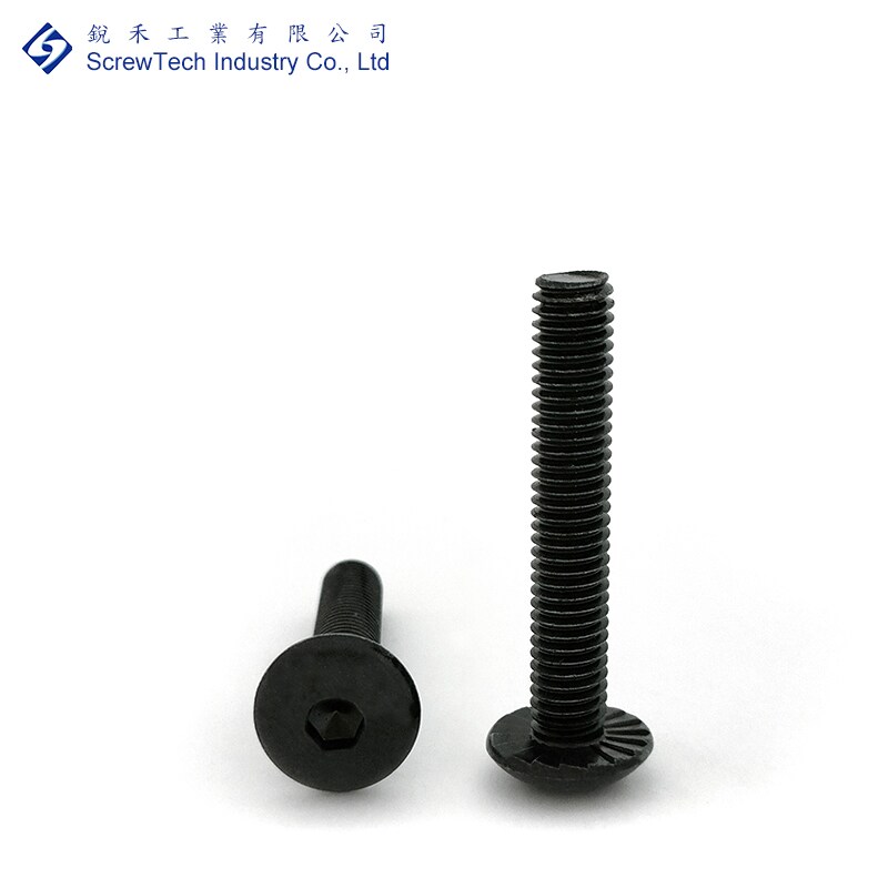 【ScrewTech】Button Head, Hexagon, M6x35.5, 18~20 ribs, Machine Screw ...