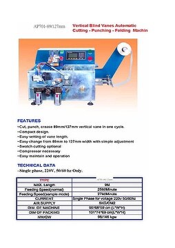 Taiwan Vertical Blind Vanes Automatic (Cutting-Punching /Folding ...