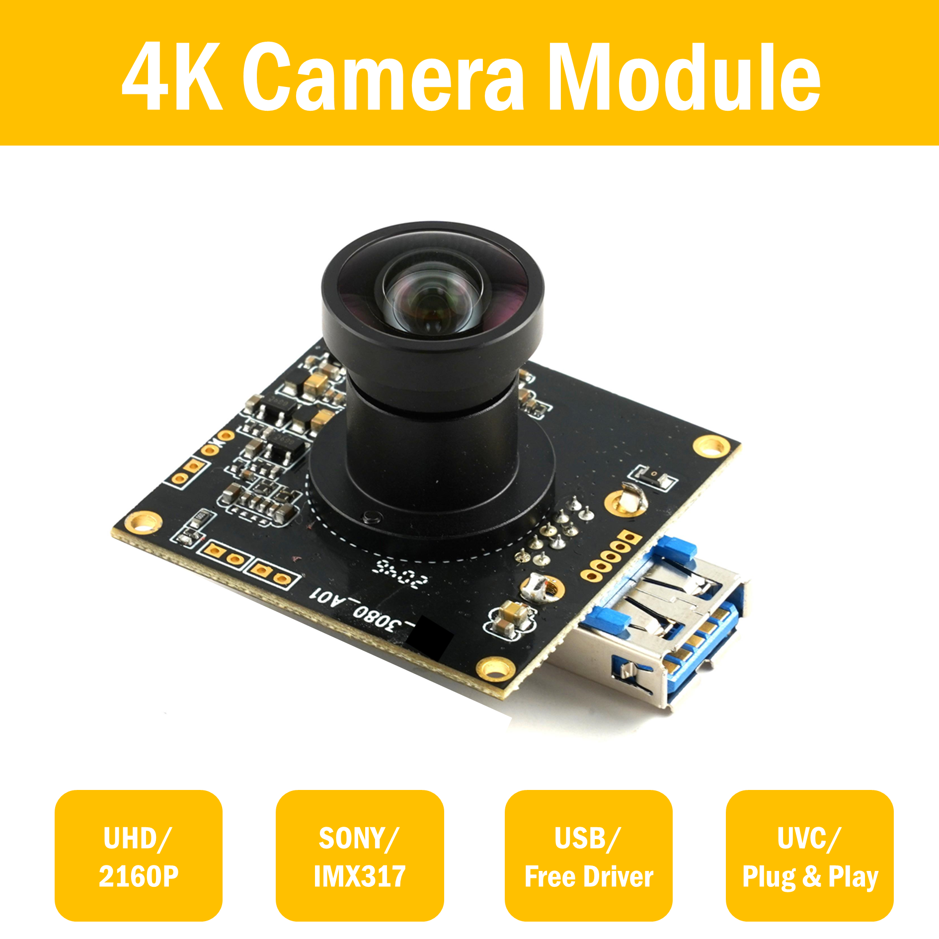 4K Ultra HD USB Camera with 120 Degree Fisheye Lens | Taiwantrade