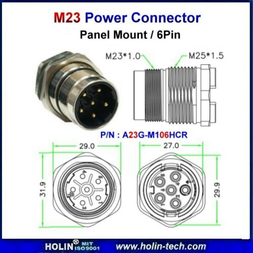 Waterproof M23 Signal & Power Panel Connector | Taiwantrade