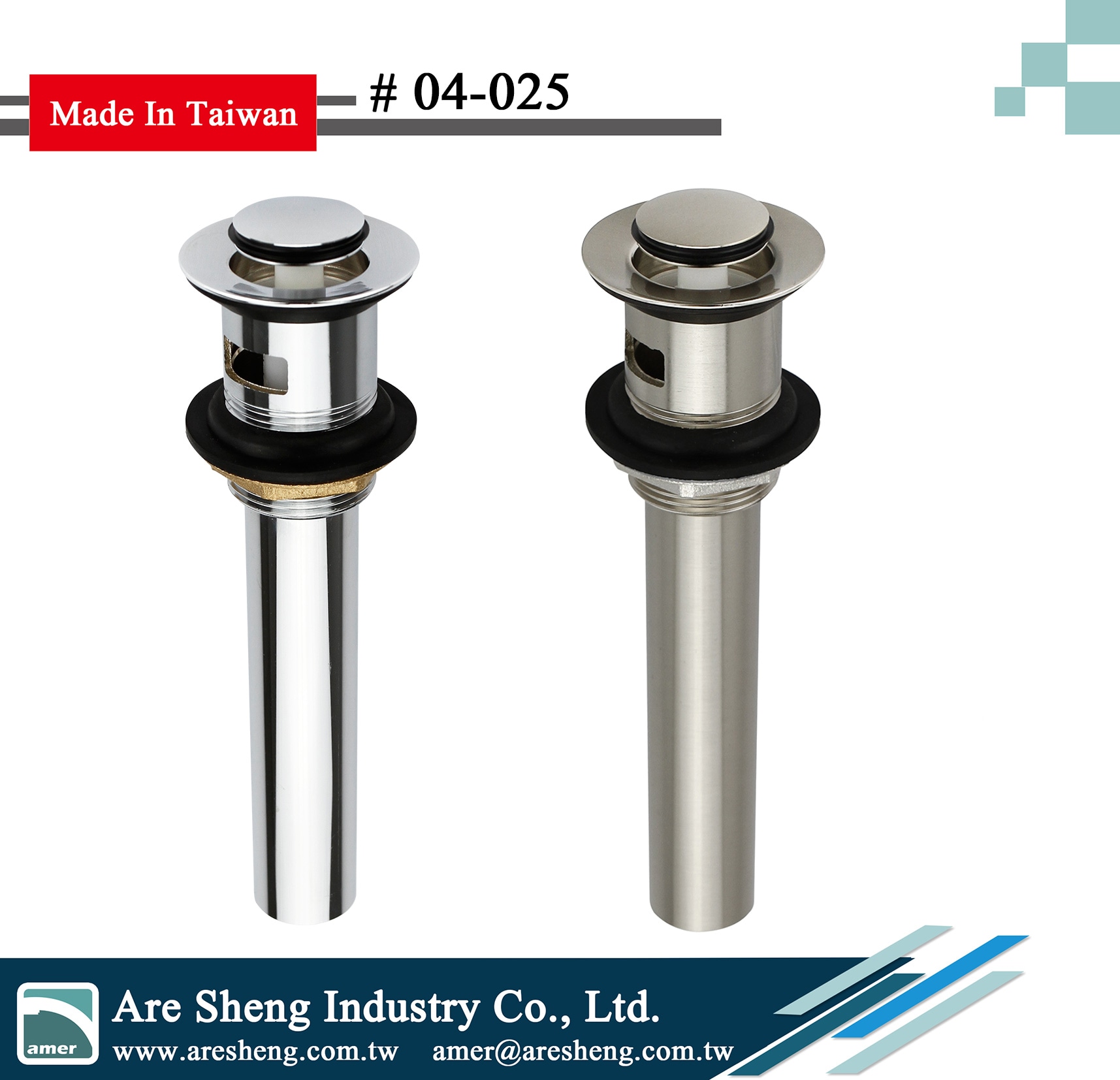 Lavatory sink push pop-up drain | Taiwantrade