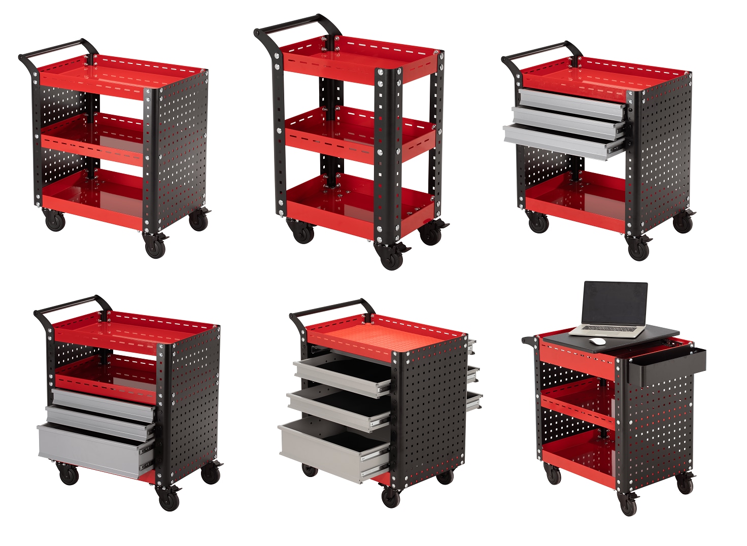 Mobile Tool Trolley with pegboard / shelves / drawers | Taiwantrade