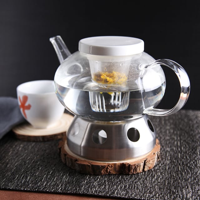 Stainless Steel Teapot Warmer, Metal Teapot Heater with Tealight Holder ...