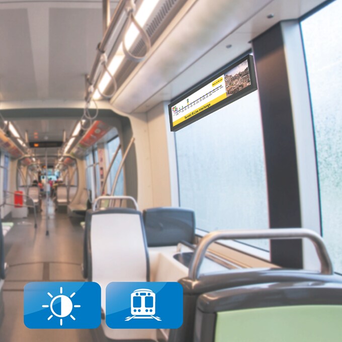 LCD Onboard Visual Passenger Information System (VPIS) for Window of ...