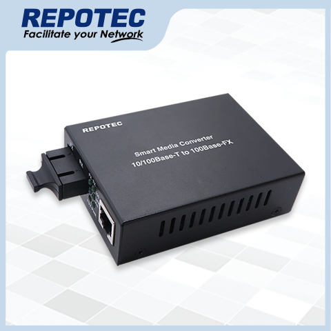 10/100Base-TX to 100Base-FX Smart Media Converter | REPOTEC CO., LTD.