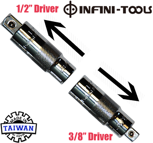 3/8" x 1/2" Drive 2-Way Socket Adapter Twin Spin Drive Adapter ...