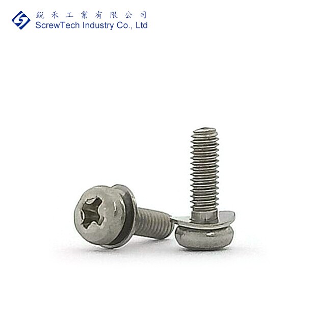 【ScrewTech】Pan Head sems with Washer (SEMS), Phillips, M2.5x8, Machine ...