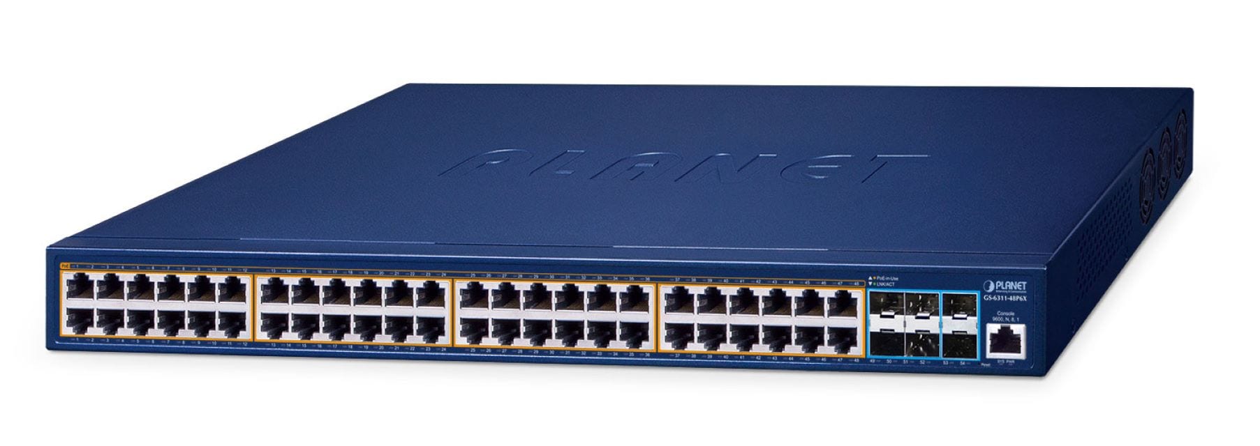 L3 48-Port 10/100/1000T 802.3at PoE + 6-Port 10G SFP+ Managed Ethernet ...