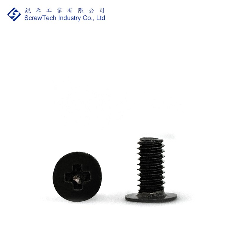 【ScrewTech】Wafer Head, Phillips, M2.5x5, Machine Screw, Black Zinc ...