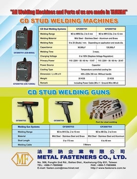 CD STUD WELDING MACHINES AND WELDING GUNS | Taiwantrade
