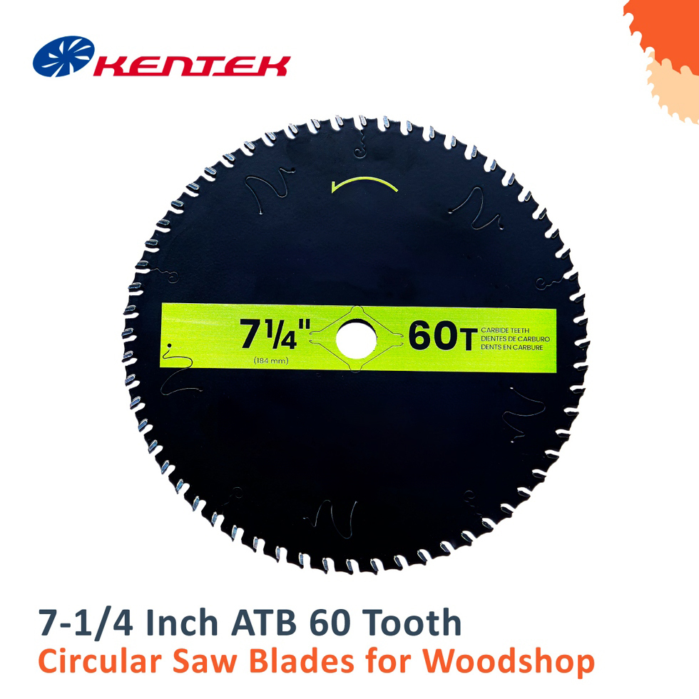7-1/4"" ATB 60 Tooth Fine Cut Circular Saw Blades for Woodshop Cutting ...