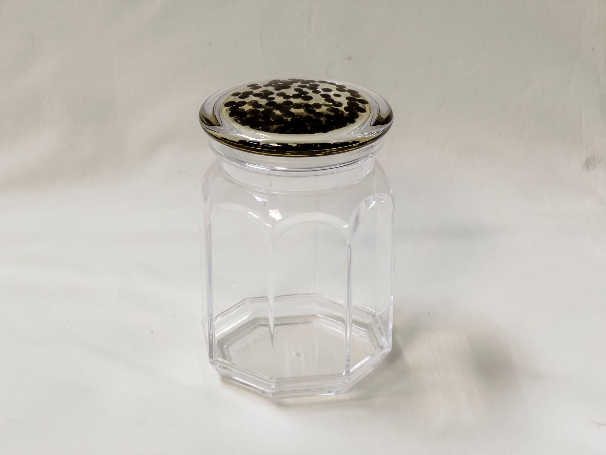 Acrylic Storage Jar , Octagon Style , Lid With Decoration | Taiwantrade