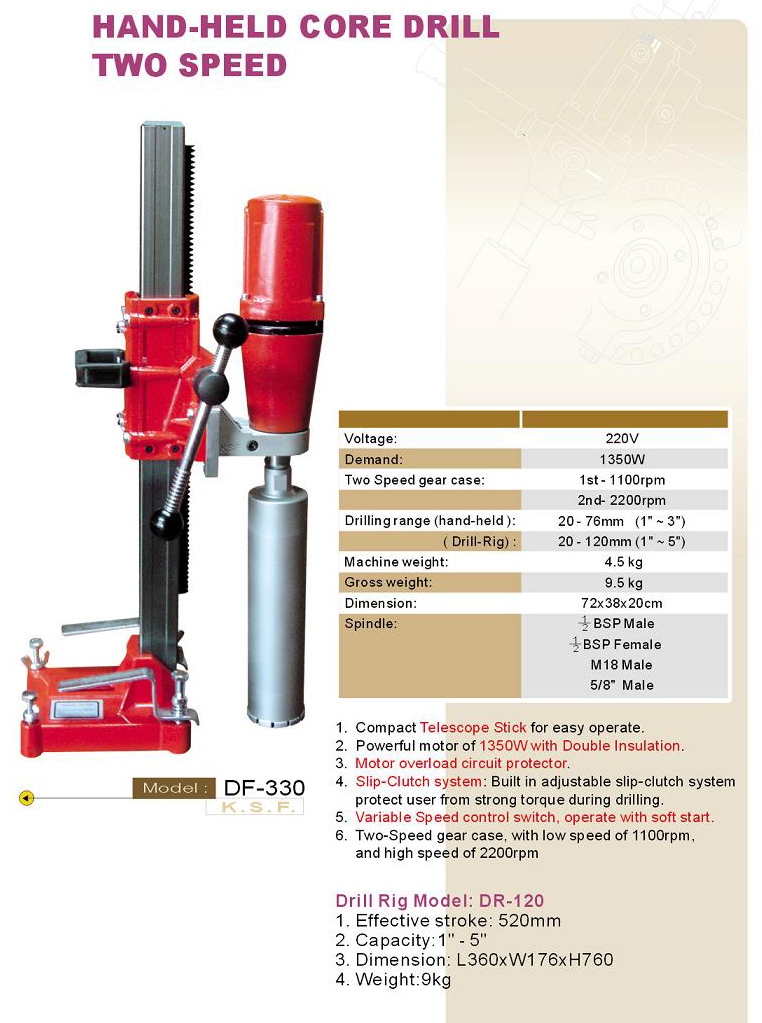 Hand-Held Core Drill Two Speed | Taiwantrade
