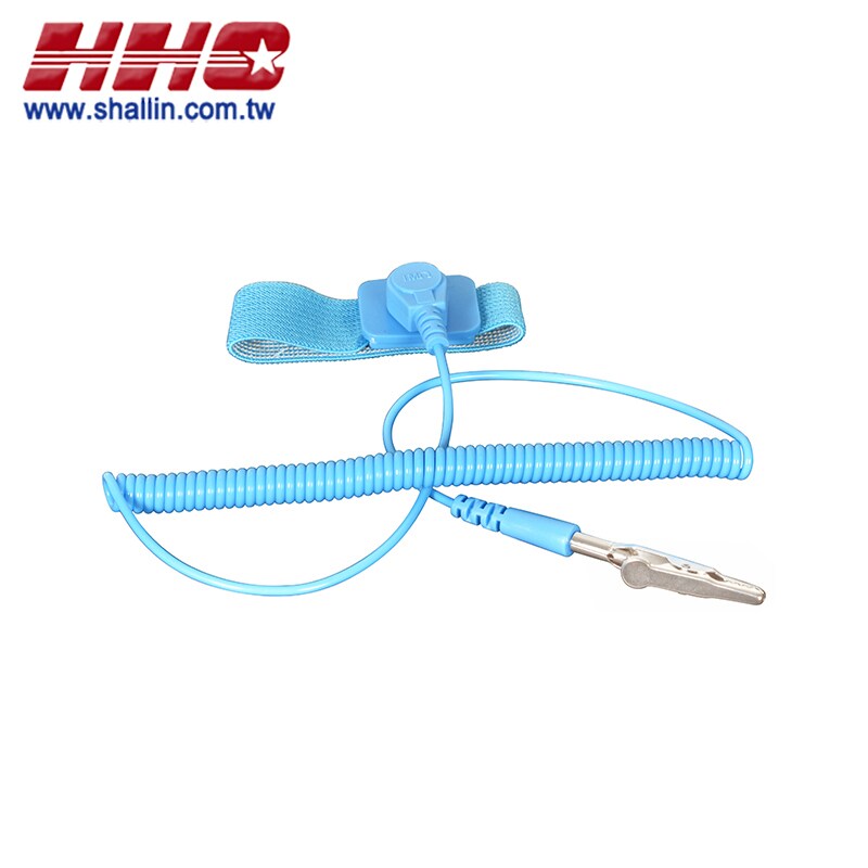 Anti-static elastic wrist strap, blue, cable length 6ft, RoHS Directive ...