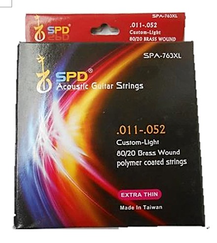 SPD Acoustic Guitar Strings, 80/20 Brass Wound,Polymer Coated strings ...
