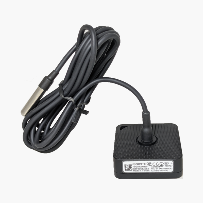 Waterproof BLE sensor beacon with external temperature sensor probe