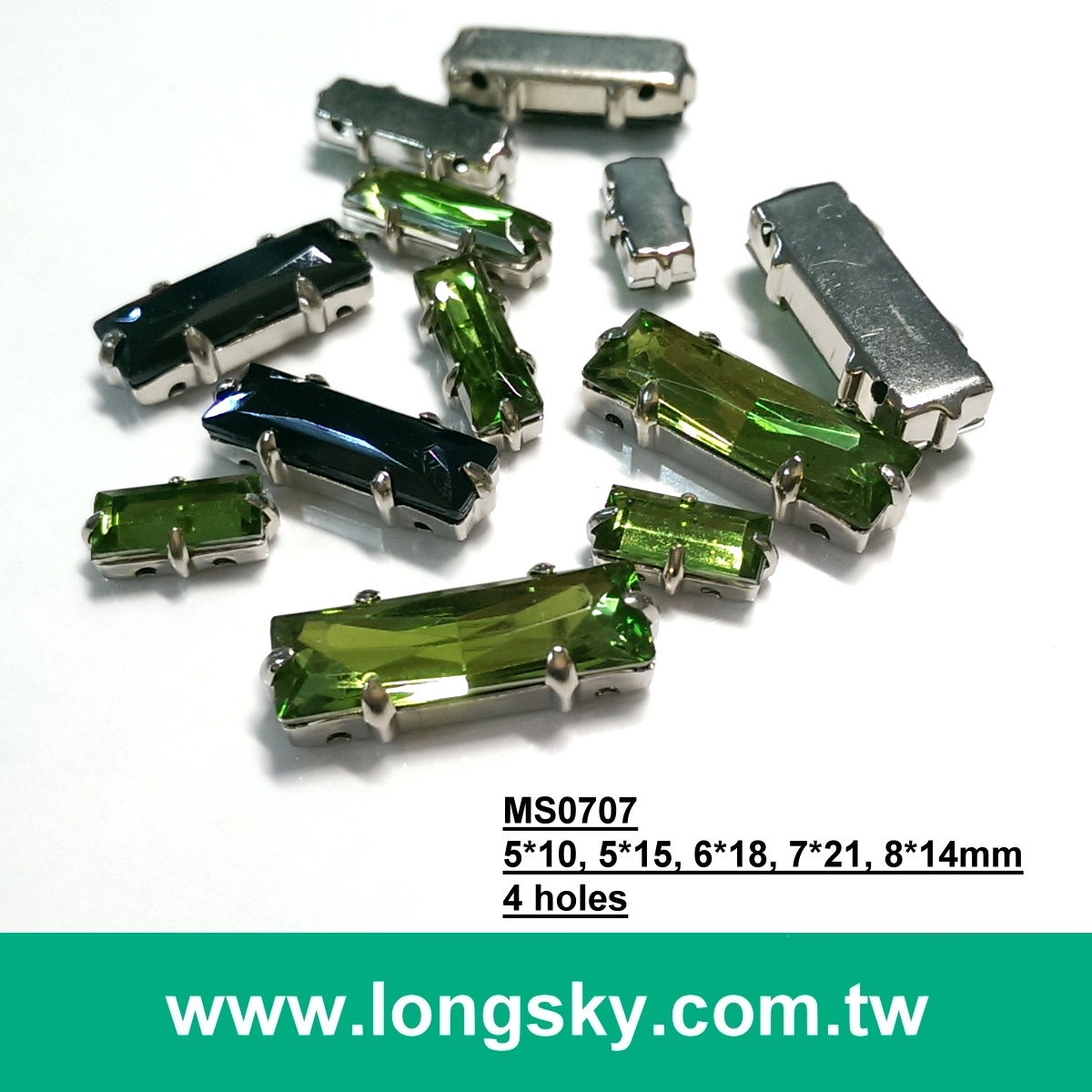 (#MS0707) Rectangle acrylic stone button for knit top sew on | Taiwantrade