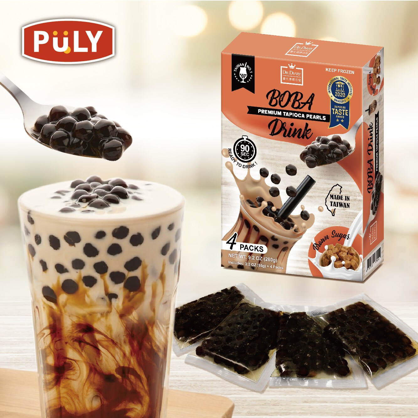 New Product Instant bubble Boba tea Tapioca Pearls (Frozen/Brown Sugar ...