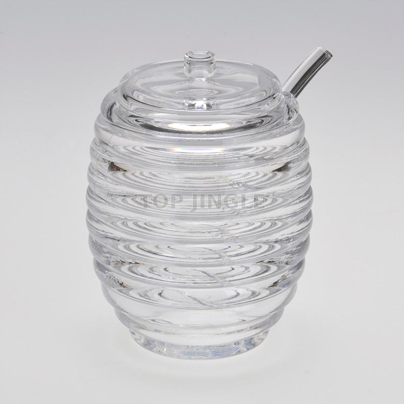 ROUND CIRCLE SHAPE ACRYLIC SUGAR JAR W/SPOON | Taiwantrade