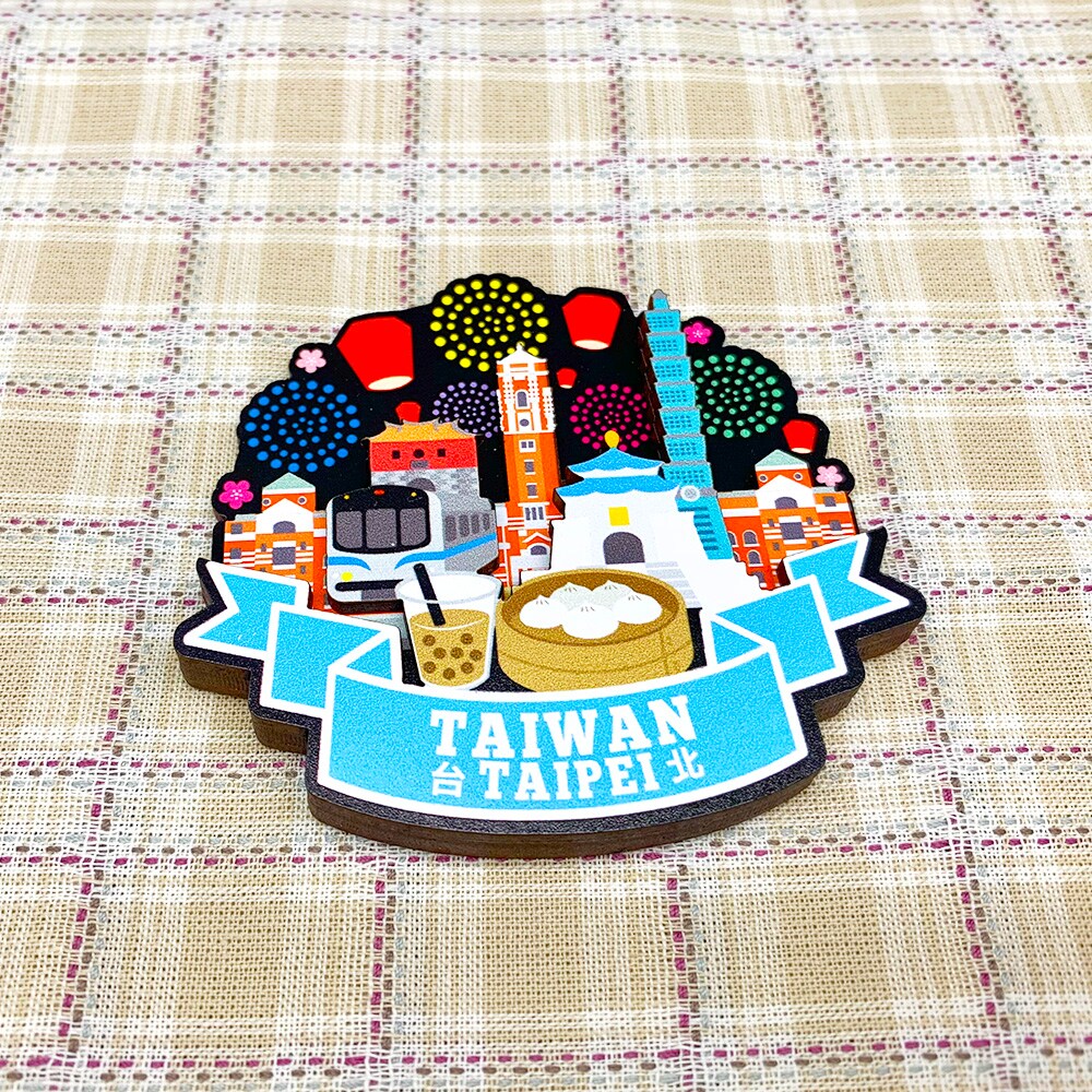 Fireworks in Taipei 3D Wooden Fridge Magnet | Souvenir Manufacturer ...