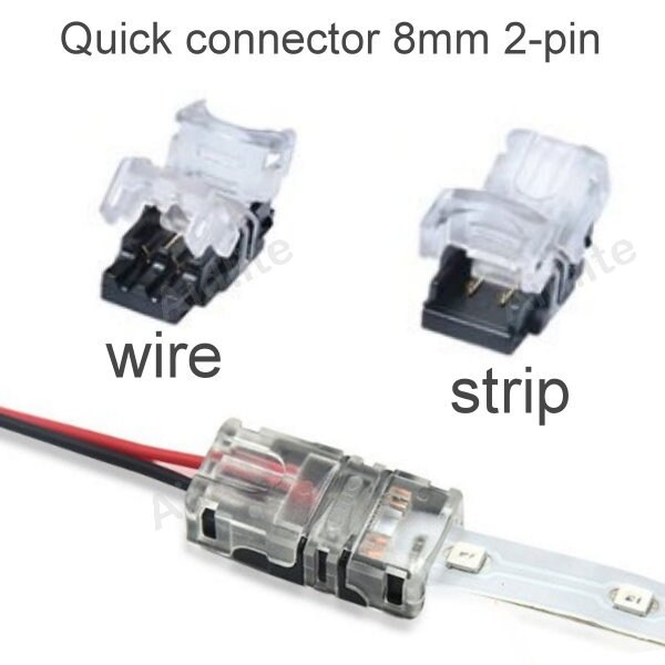 SLC-08WSE(P)-2 2Pin Quick Connector for Wire Connecting 8mm LED Strip ...