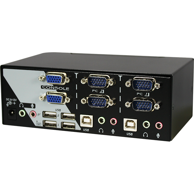 2 Ports Dual Video VGA KVM Switch With USB 2.0, Audio, Hotkey Control ...