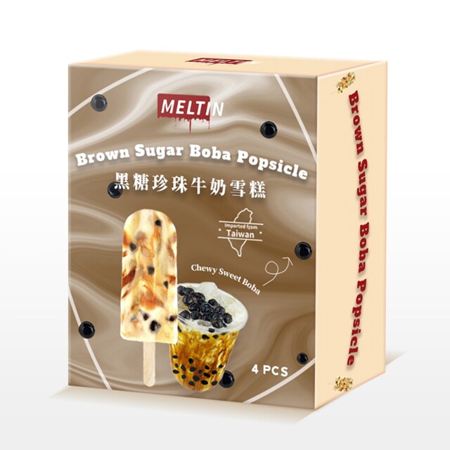 Meltin Rose Milk / Brown Sugar Boba Popsicle