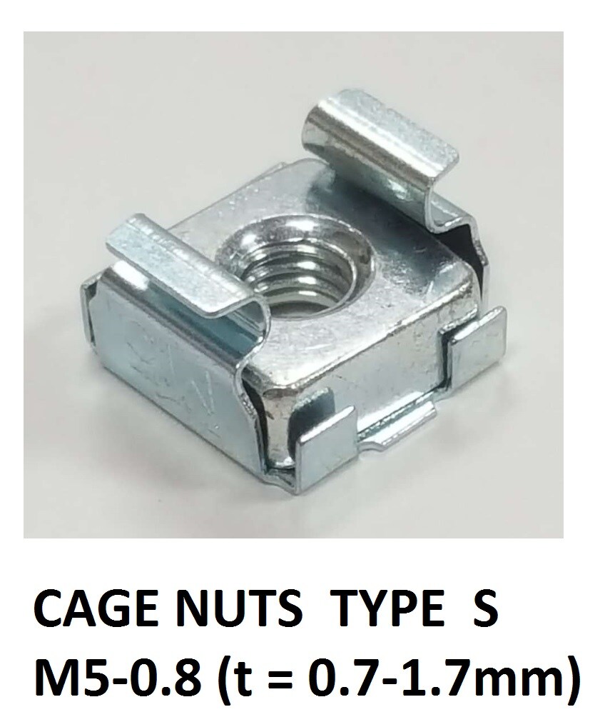 TYPE S CAGE NUTS ZINC PLATED M5-0.8 PLATE THICKNESS 0.7-1.7mm | Taiwantrade