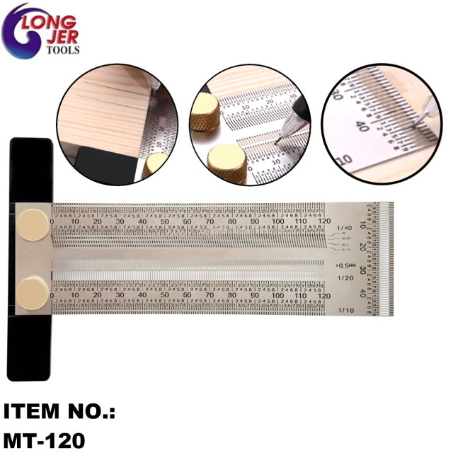Precision Marking T-Ruler and Stainless Steel Bend Ruler Woodworking Ruler