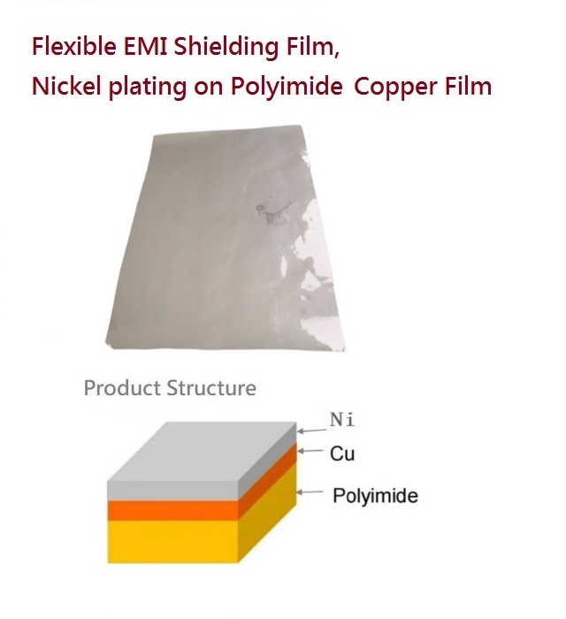 Flexible EMI Shielding Film, Nickel plating on Polyimide Copper Film ...