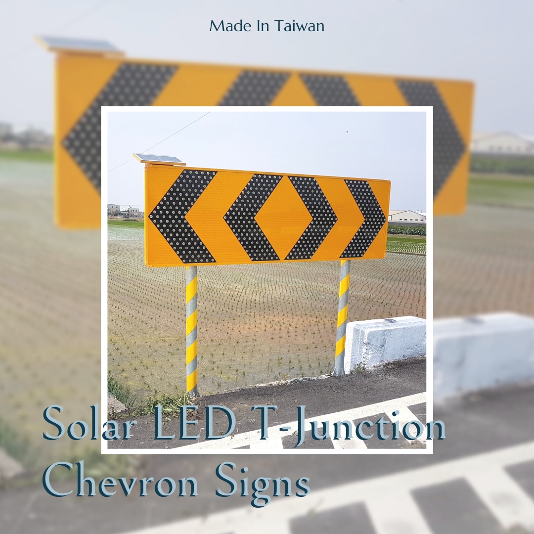 Solar LED Flashing T-Junction Chevron Sign | Taiwantrade