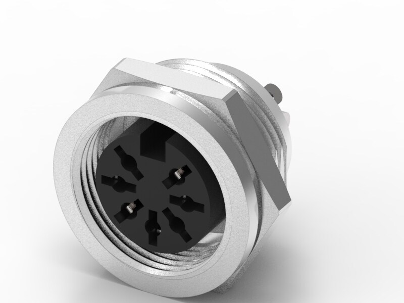 DIN M16(F) 7PIN Rear Lock Solder Type(07-B)(Lock:M18*0.75) | Taiwantrade