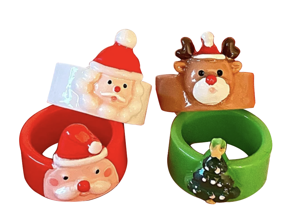 4pcs Christmas Rings Set Kids Fashion Jewelry Manufacturer | Taiwantrade