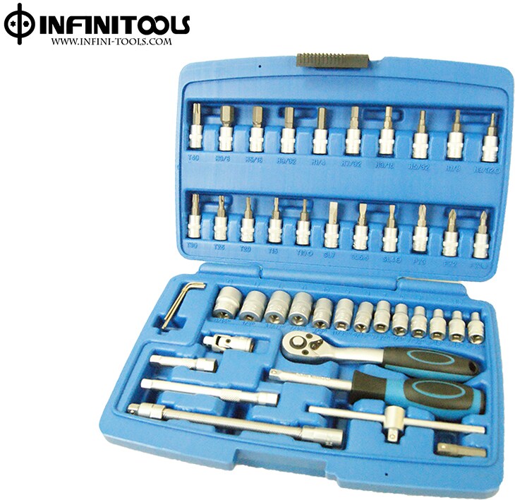 46-piece Socket Set,SAE,1/4" Drive / 46-tl Zoll Knarrenkasten 1/4 ...