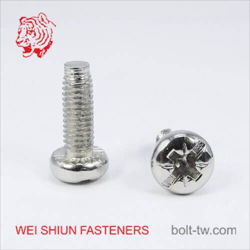 Machine screw pozi slot combi drive triangular screws thread ni finish ...