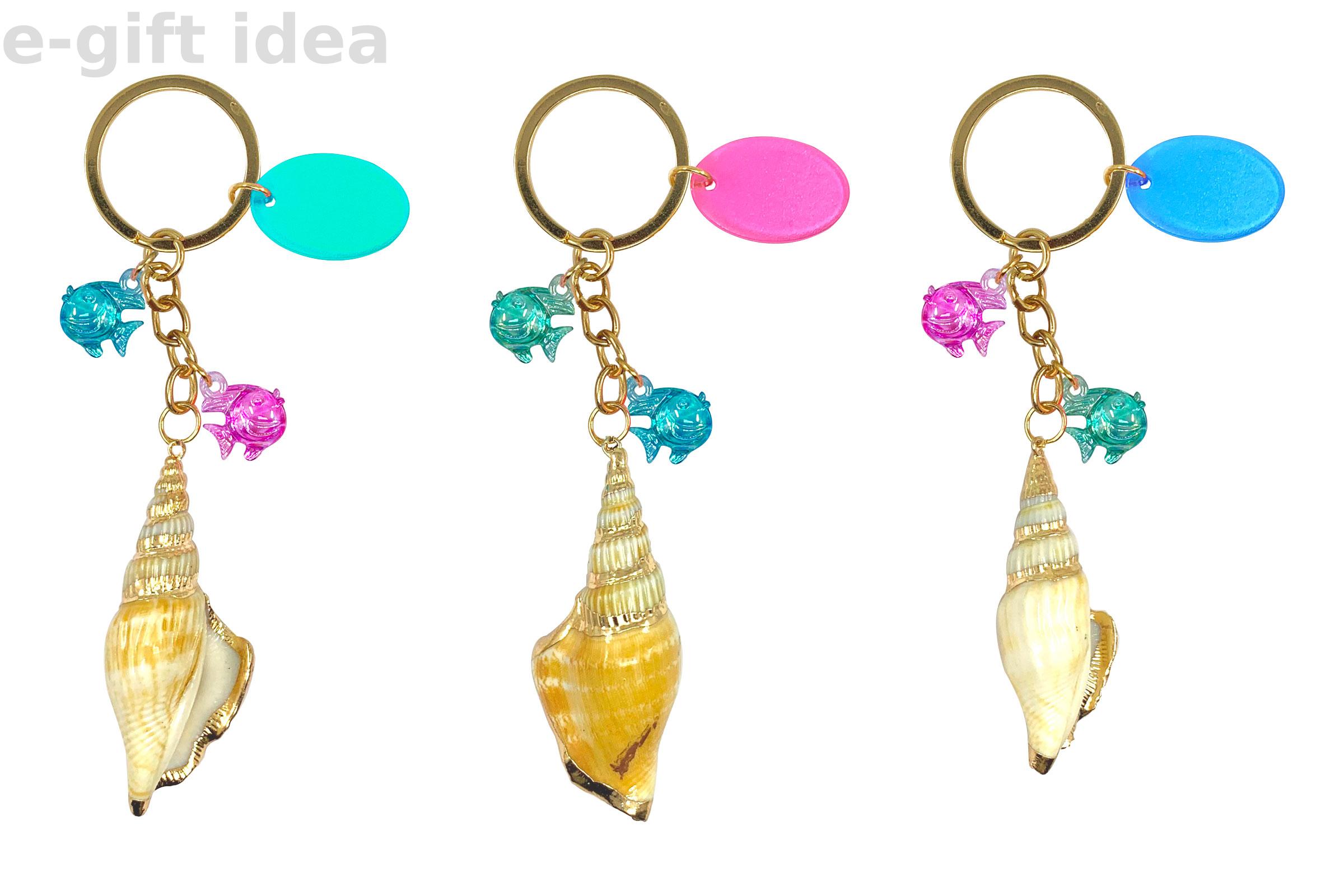 Tropical Fish Gold Sea Shell Keychain | Taiwantrade.com