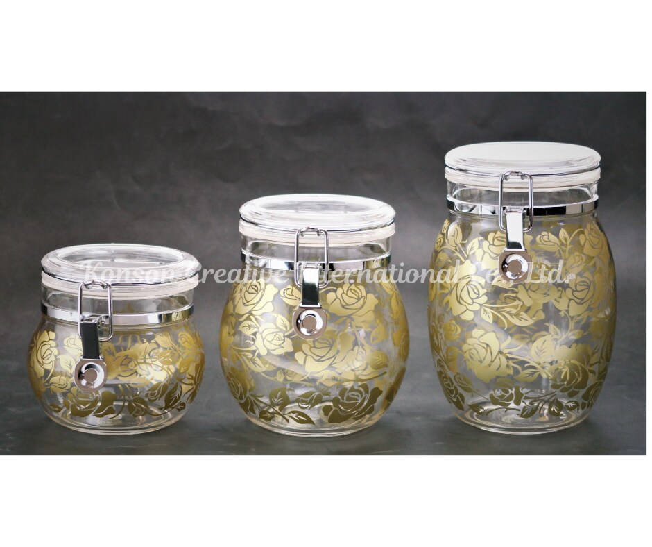 Kitchenware - 4" Acrylic Canister Set with Airtight Lids., Food Storage ...