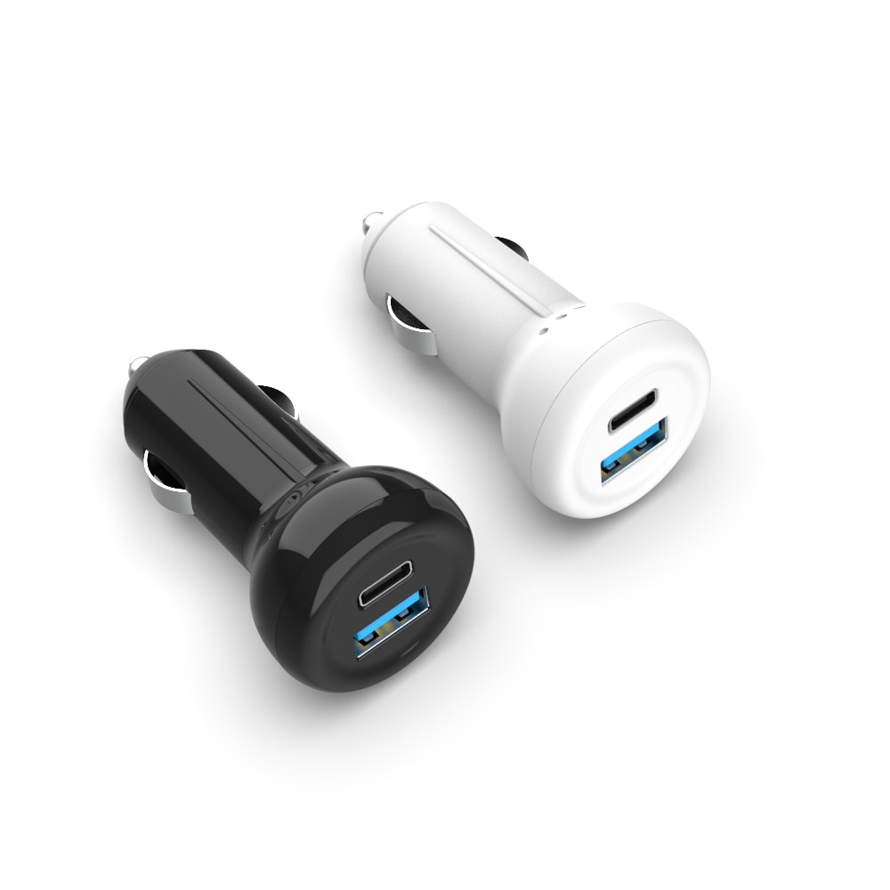 PD 18W DC USB Car charger 1 USB port + 1 Type-C port , for car use ...