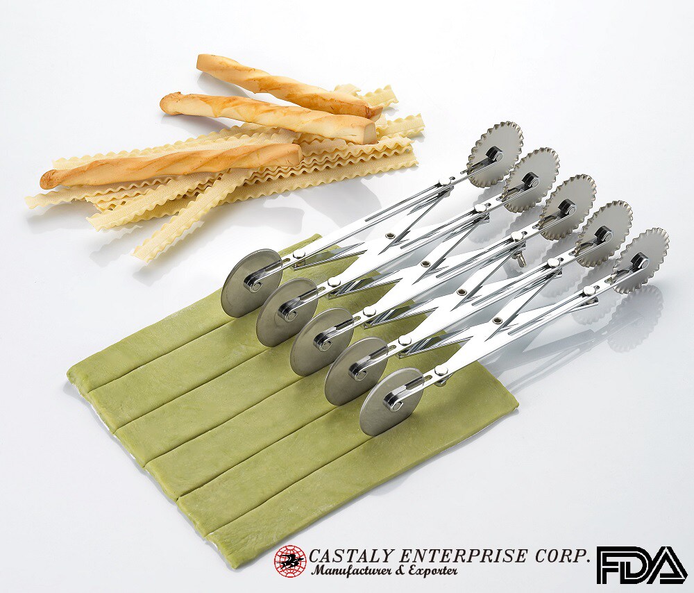 Stainless Steel 10 Wheels Two Type Blades Adjustable Dough Cutter ...