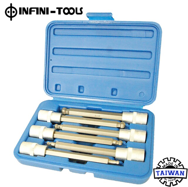 6-piece Internal Hexagon Long Ball End Bit Socket Set , 1/2" Drive ...