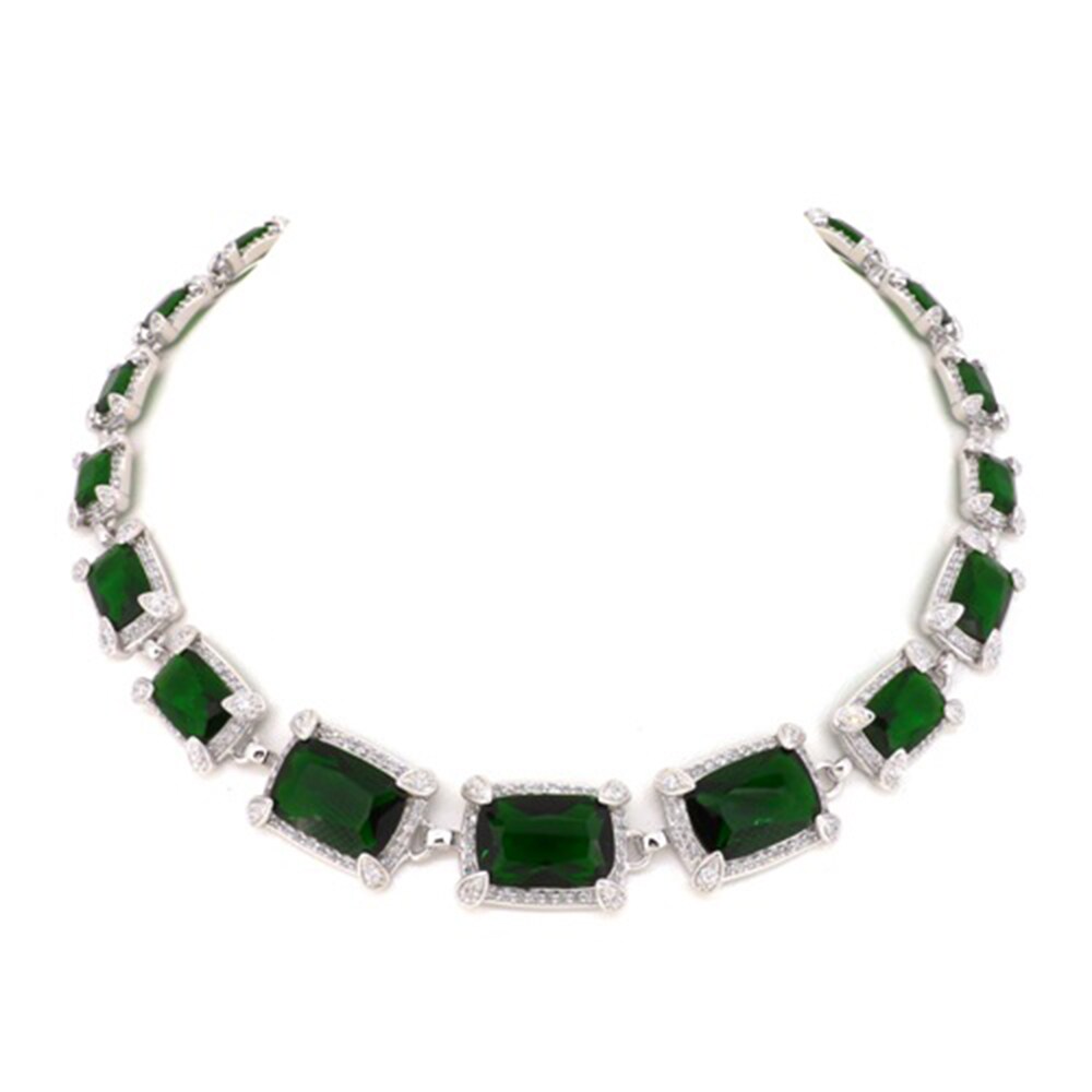 Green World Tree Choker Necklace CZ Pendant, Bridesmaid Pendant ...