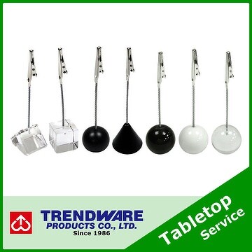 Alligator Clip Memo Card Holder, Round, Square or Cone Acrylic/Wooden ...