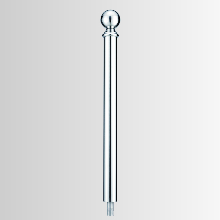 Stainless Steel Round Post 3" Plain Surface with 4 1/4" Ball Top ...